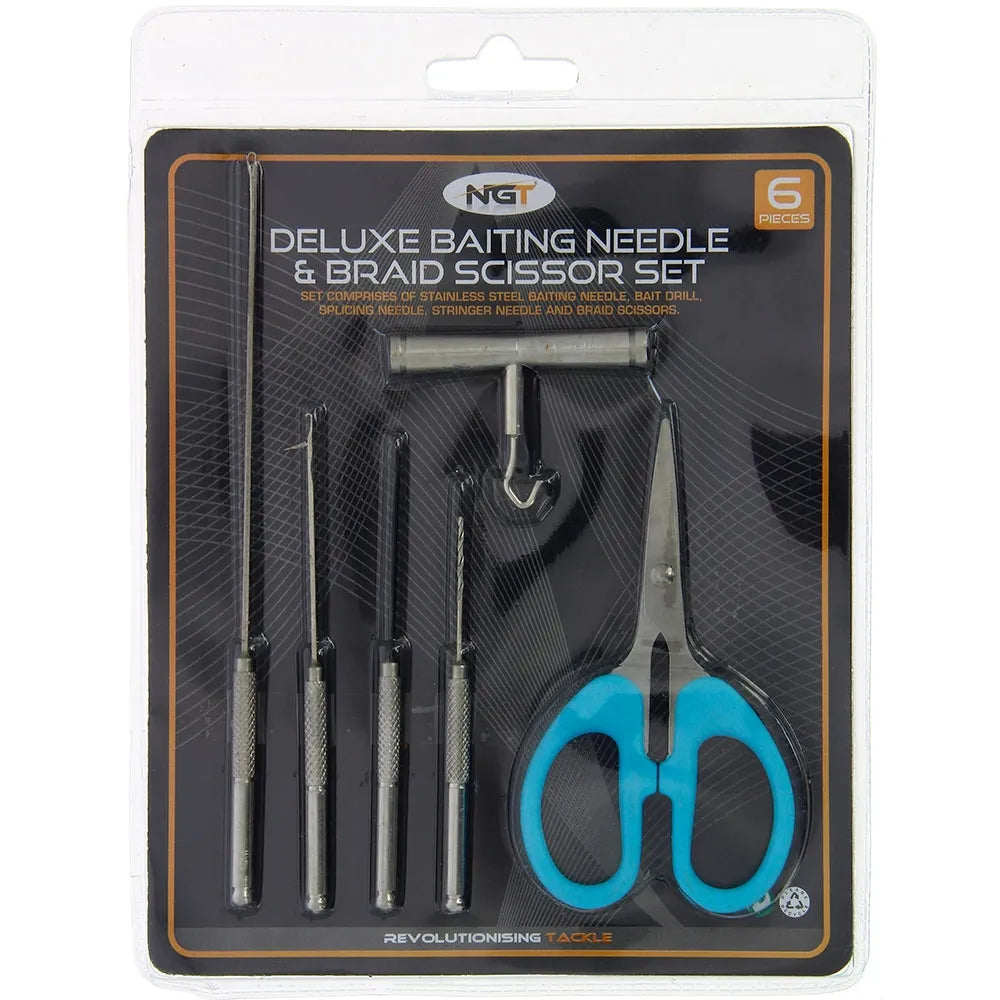 NGT Stainless Tool Set 6pc - 4 Needles / Scissors / Knot Puller – Superguns